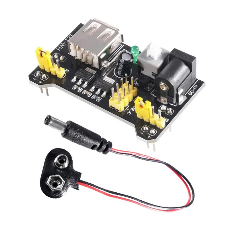 Módulo de fuente de alimentación de placa de pruebas MB102 y Clip de ...