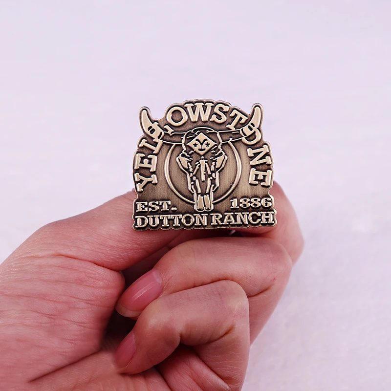 Yellowstone dutton ranch logo enamel pin Brooch TV series retro badge ...