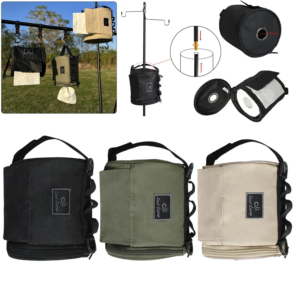 Portable Outdoor Camping Tissue Case with Hook Roll Paper Storage Bag ...