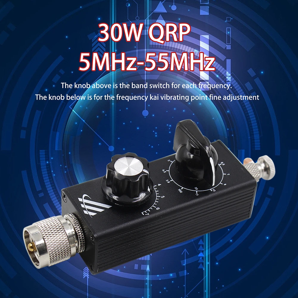 30W QRP 단파 안테나 풀 밴드 5MHz 55MHz FM QRP 안테나 (튜너 어댑터 포함), UHF VHF 용 단파 라디오 ...