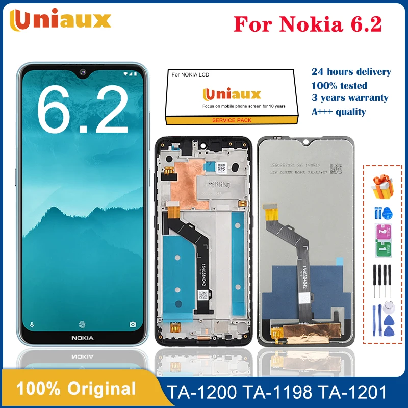 6.3" Original For Nokia 6.2 Lcd Ta-1200 Ta-1198 Ta-1201 Ta-1187 Lcd ...