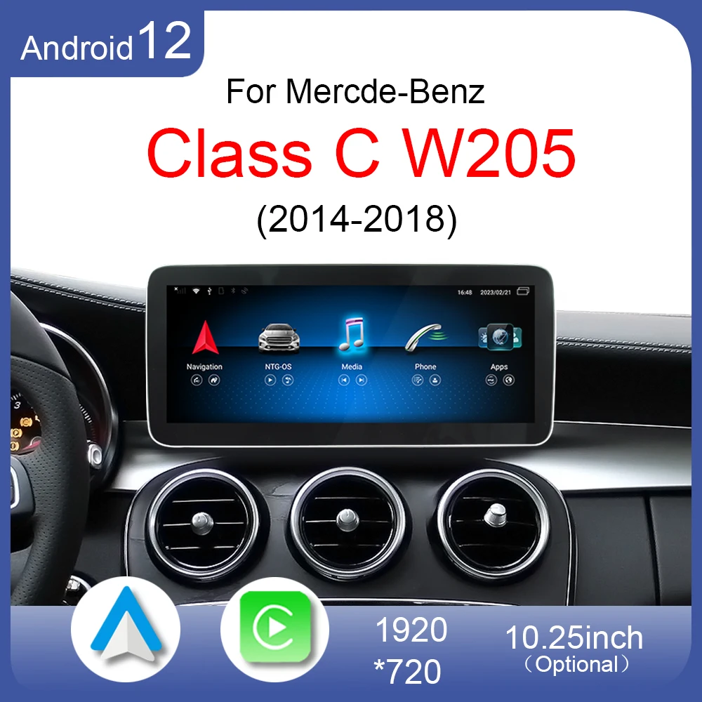 F-r-Mercedes-Benz-C-W205-C200-260-2014-bis-2018-Android-12-Carplay-4g ...