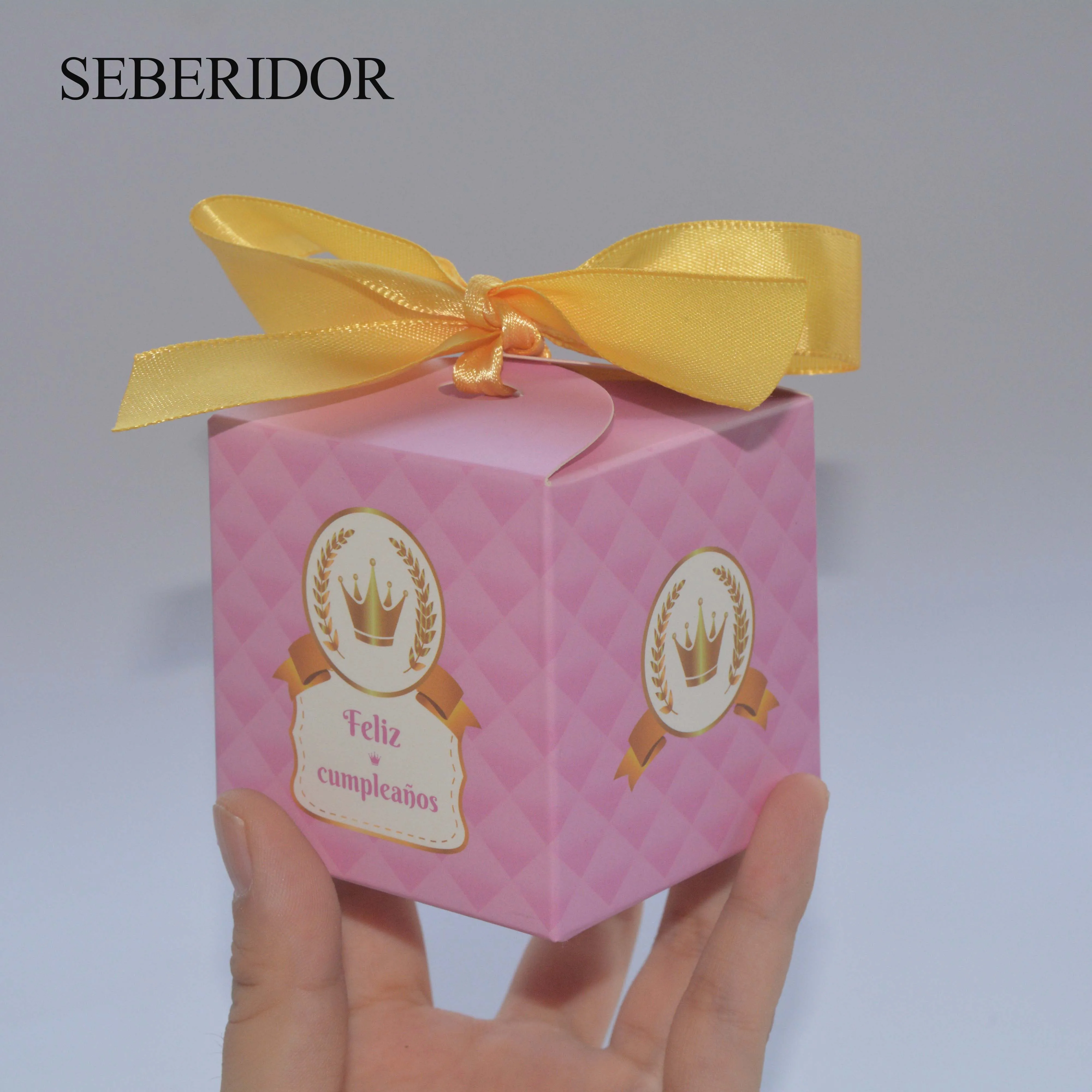 10PCS-Spanish-Feliz-Cumpleanos-Gold-Crown-Mini-Pink-Candy-Box-For-Kids ...