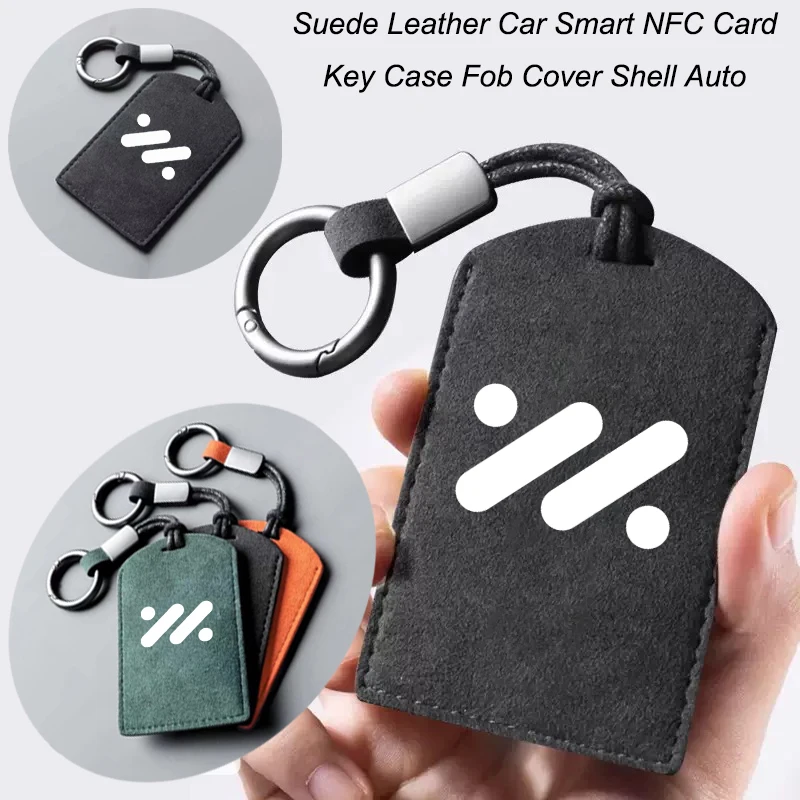 Suede Leather Car NFC Card Key Cover Fob Case Protector Holder Shell ...
