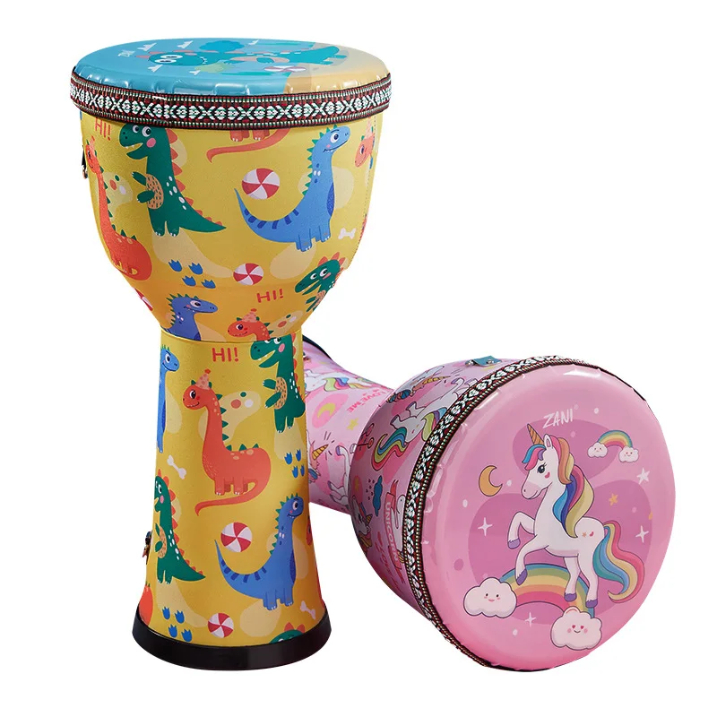 8-Inch-African-Drums-With-Fabric-Drum-Body-Cartoon-PVC-Structure-Good ...