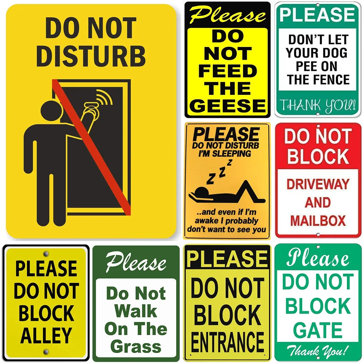 Vintage Warning Metal Tin Signs Please Don't Signs Wall Decor for Home ...