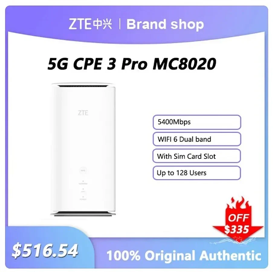 Original-ZTE-MC8020-5G-WIFI6-Router-5400Mbps-Dual-Band-mesh-wifi ...