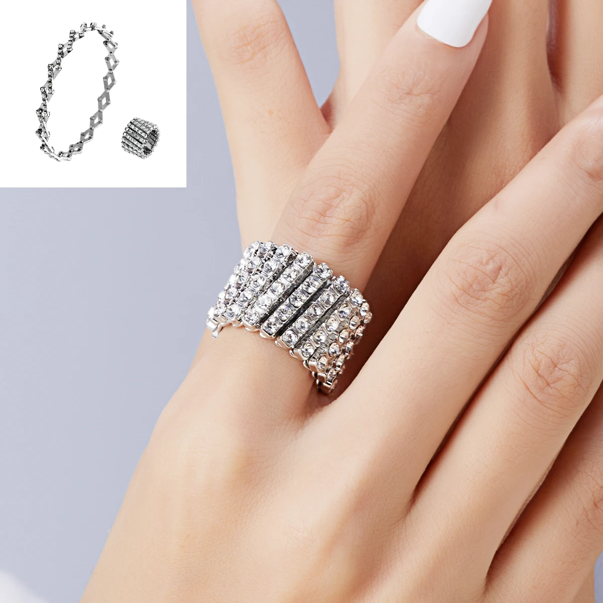 Unique-Design-Magic-2-in-1-Folding-Retractable-Ring-Bracelet-Shiny ...