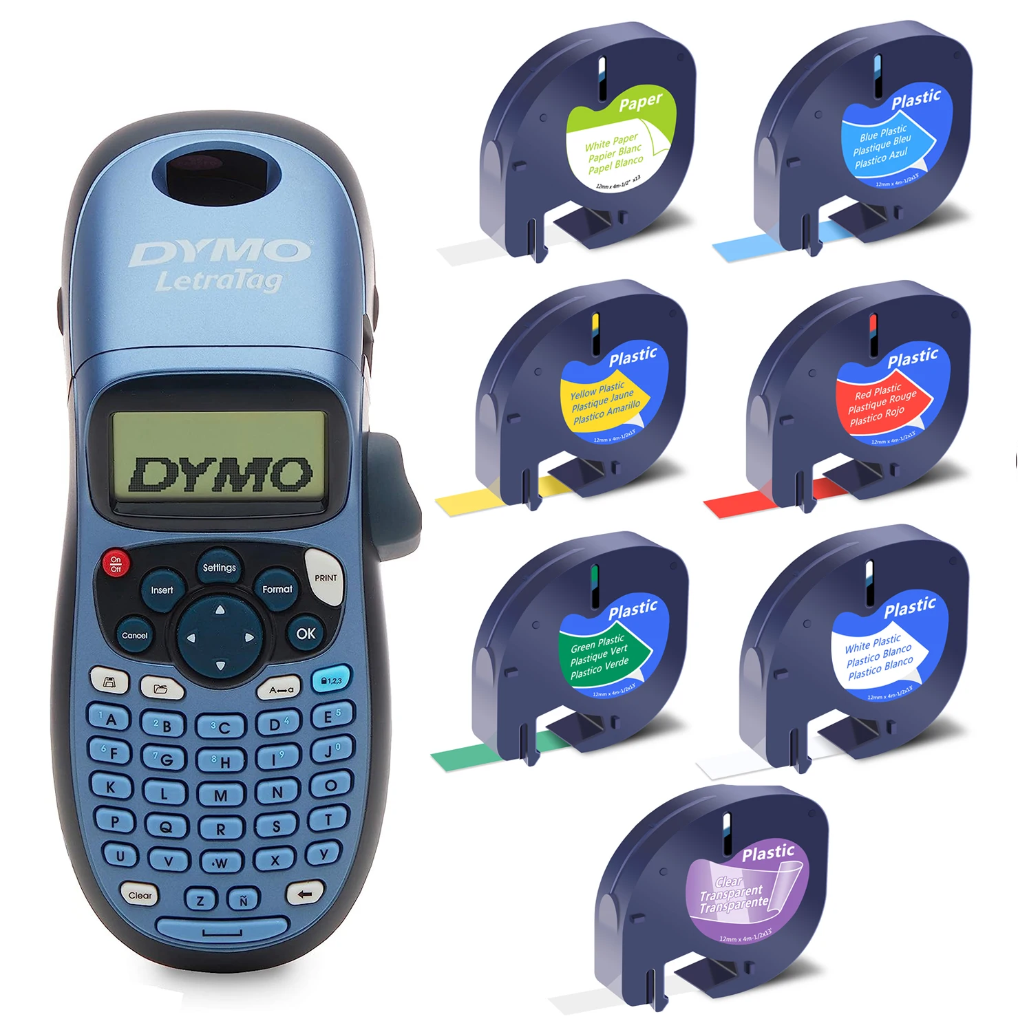 12mm-Label-Tape-91201-12267-91200-Compatible-for-Dymo-Letratag-Tape ...
