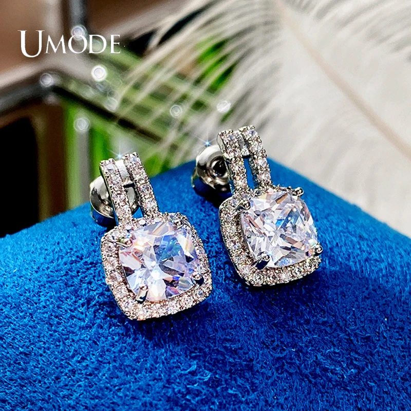 UMODE-NEW-Drop-Shape-AAA-Zirconia-Crystal-Earring-Square-Hollow ...
