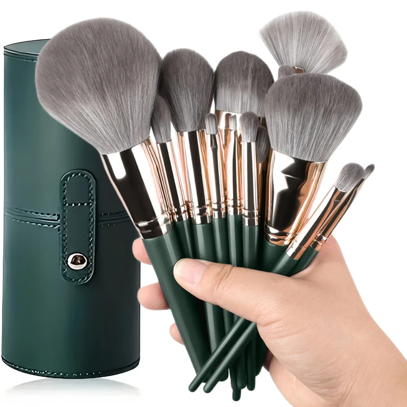 Juego de brochas de maquillaje de 14 piezas, cabezal de brocha suave y ...