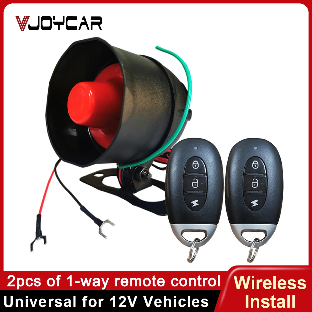 Vjoycar NEW DIYV1 Wireless Siren One-way Car Alarm System with Remote ...