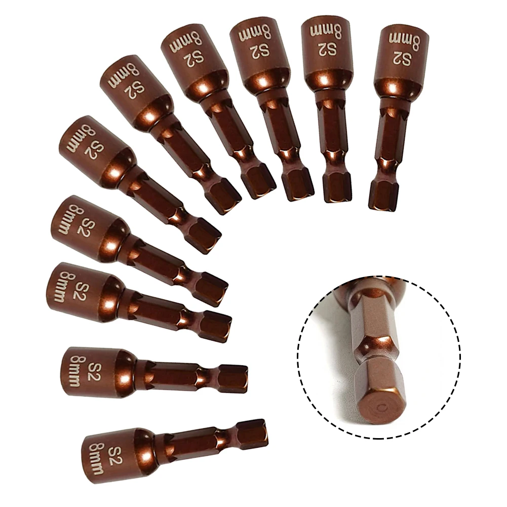10pcs-1-4inch-Hex-Socket-Adapter-8mm-Magnetic-Nut-Screwdriver-Socket ...