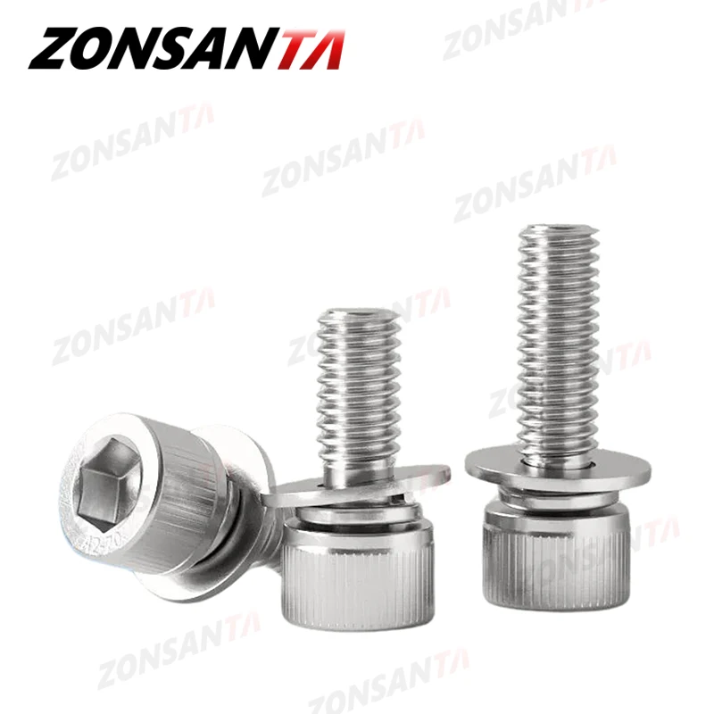 304-Stainless-Steel-Hex-Hexagon-Socket-Cap-Head-Sems-Screw-M2-M2-5-M3 ...