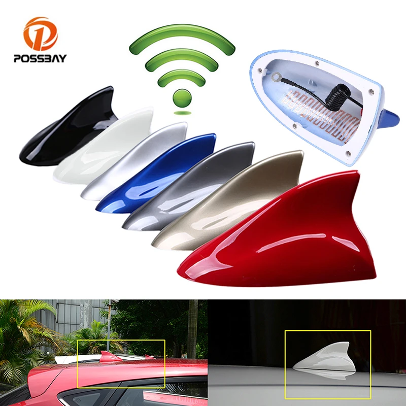 Car Shark Fin Antenna Roof Decoration Aerial Radio Fm Signal Antennas ...