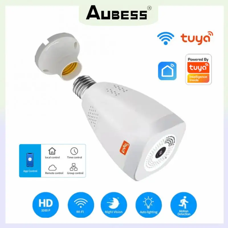 Tuya 1080p Wireless 360 Rotate Auto Tracking Panoramic Camera Light ...