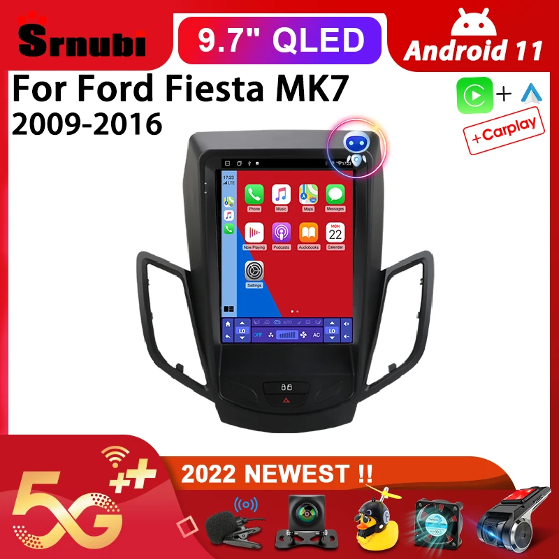 Srnubi Android 11.0 Car Radio For Ford Fiesta Mk7 2009-2016 Multimedia ...