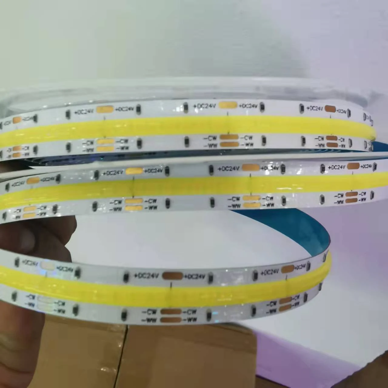 LED COB Strip Light DC12V 24V CCT Dual Color 2700K 6500K UL Temperature ...