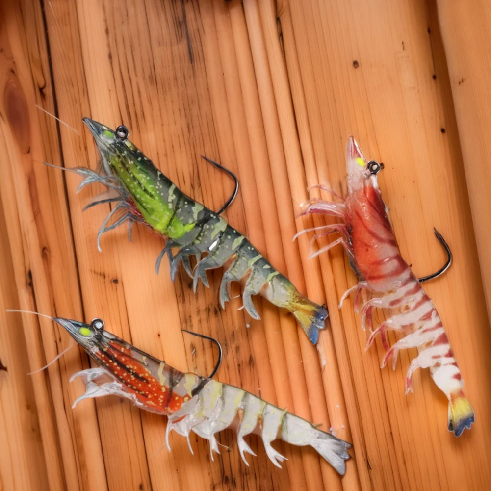 3Pcs-90mm-Artificial-Soft-Bait-with-Hook-Shrimp-Swimbait-Wobbler-Bionic ...