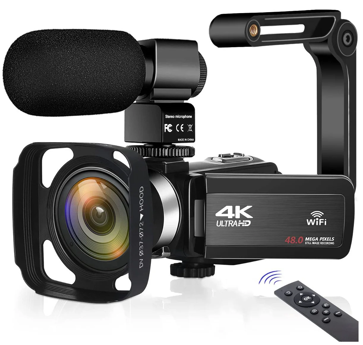 C-mera-Digital-Ultra-HD-com-Microfone-Prova-de-Vento-Filmadora-4K-3-0 ...