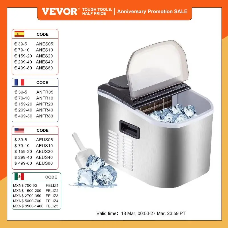 VEVOR-Electric-Ice-Maker-18KG-Per-24H-Automatic-Manual-Water-Filling ...