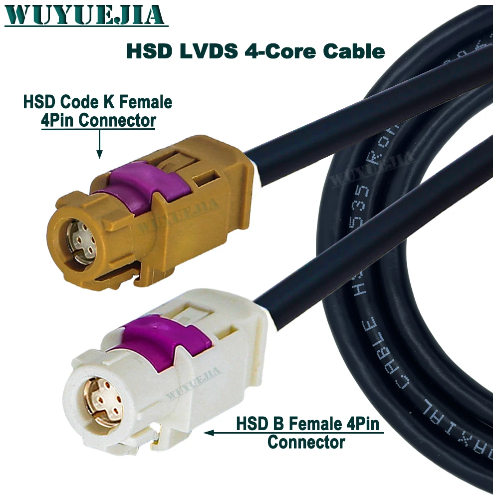 LVDS-HSD-White-4Pin-B-Female-to-Code-K-Female-Jack-Wire-Video-4-Core ...