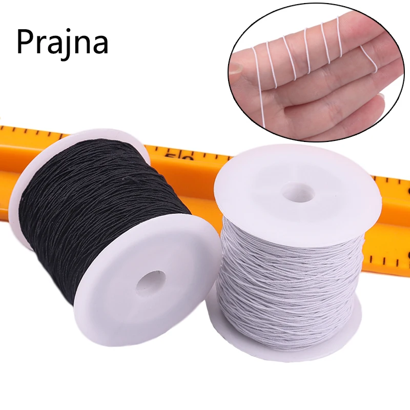 200M-White-Black-Elastic-Thread-Polyester-Sewing-Threads-Elastic-Cord ...
