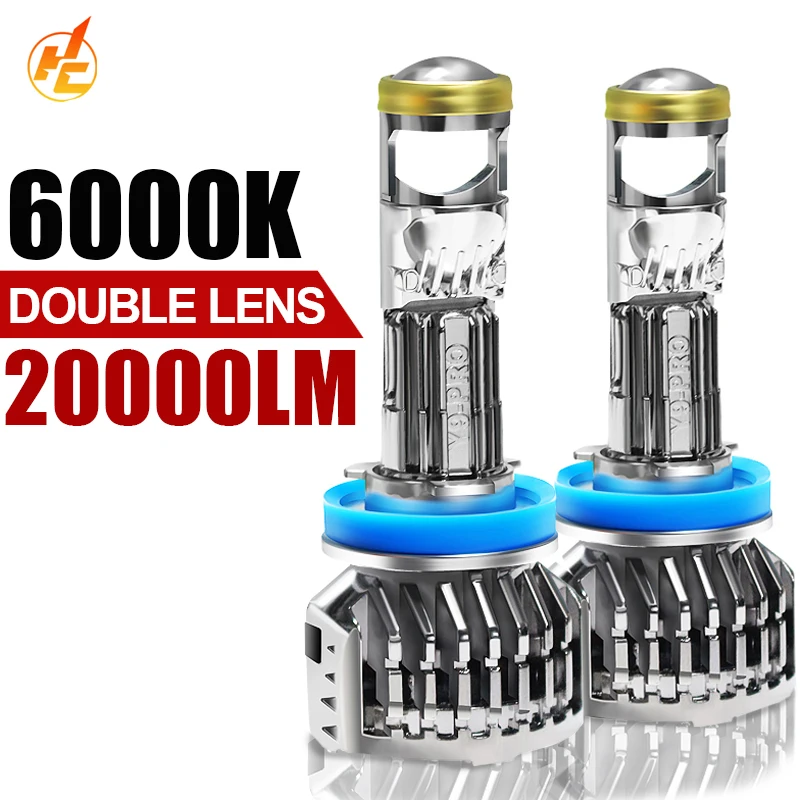 2X-100W-H4-H7-LED-Mini-Projector-Lens-Headlight-H11-H8-Automobles ...