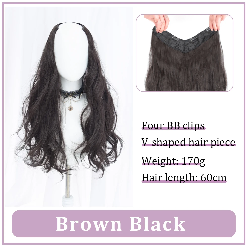 Synthetic U-shaped wavy hair