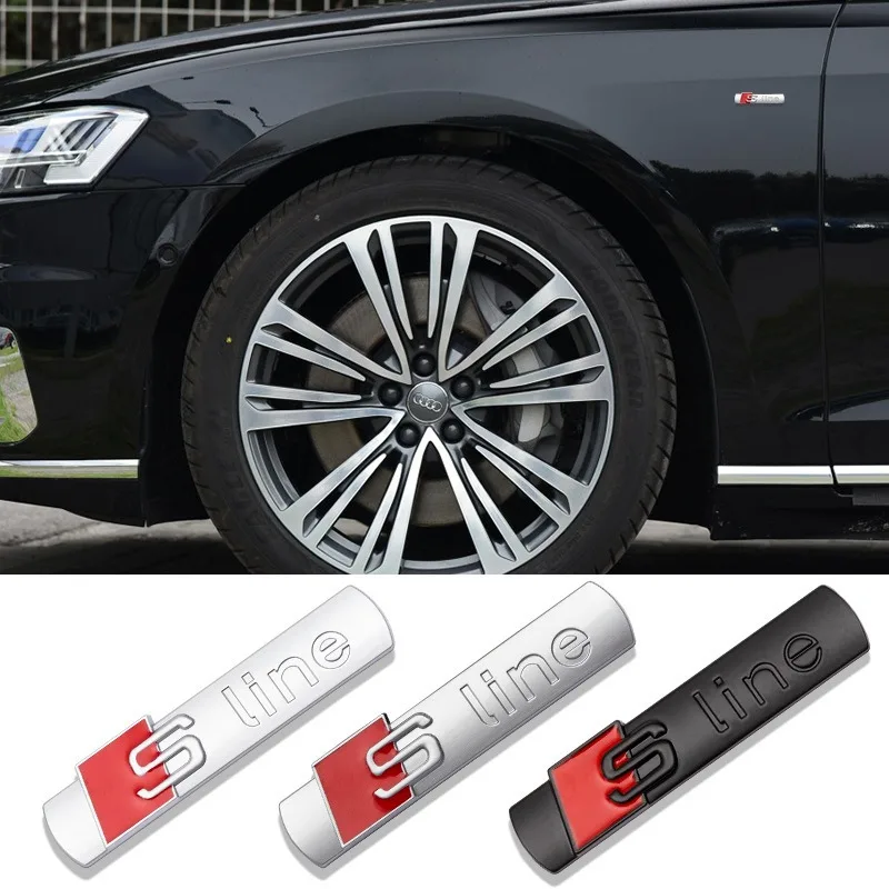 S Line Side Fender Badge Emblem Sticker for Audi Q5 Q7 A3 A4L A6L A8L ...