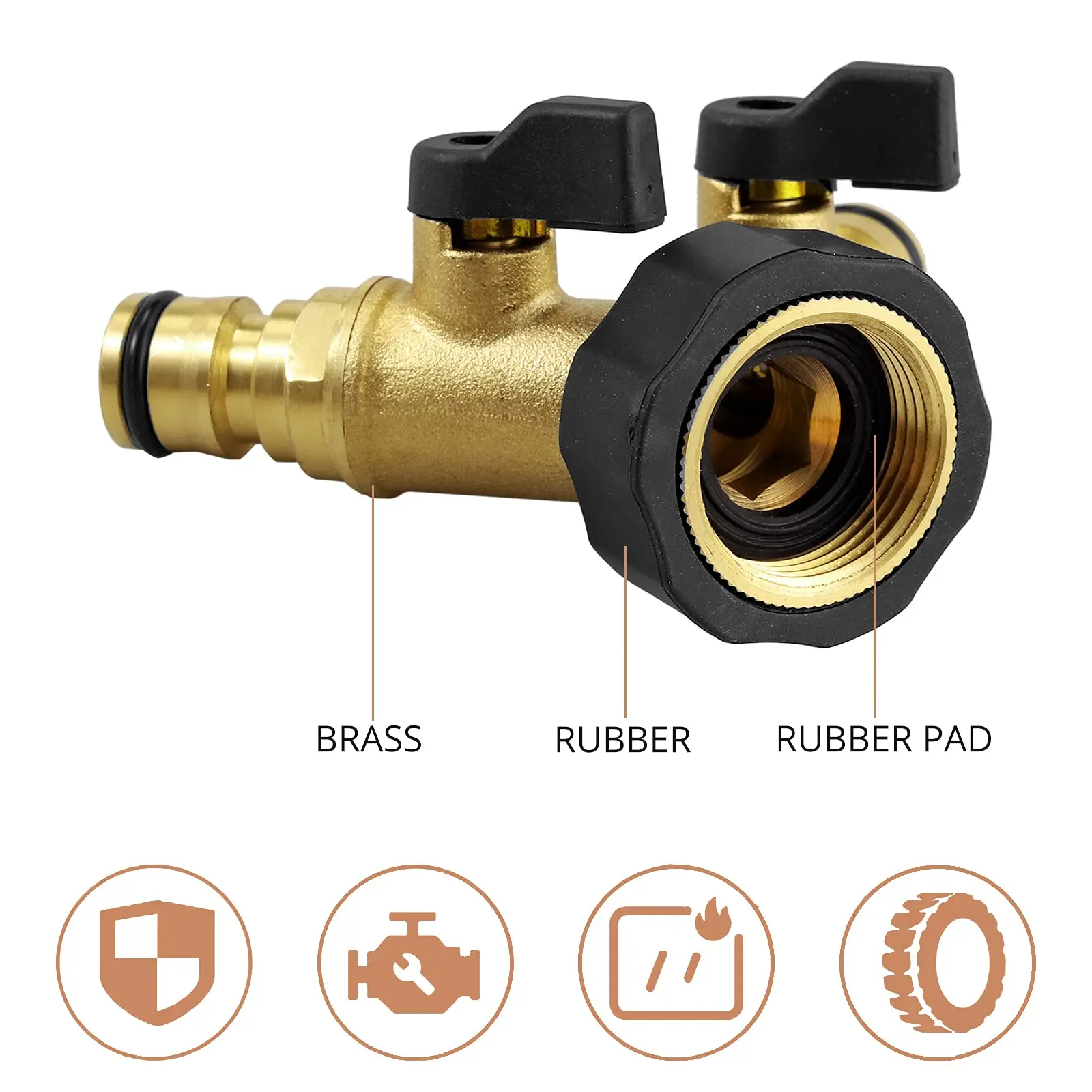 2-Way-Brass-Tap-3-4-Tap-Y-Splitter-Brass-Manifold-Double-Hose-Connector ...