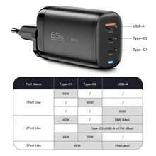 Essager-65W GaN USB c형 충전기, 노트북 PPS 45W 25W 빠른 충전 삼성 QC3.0 PD3.0 아이폰 14 13 프로 전화 충전기