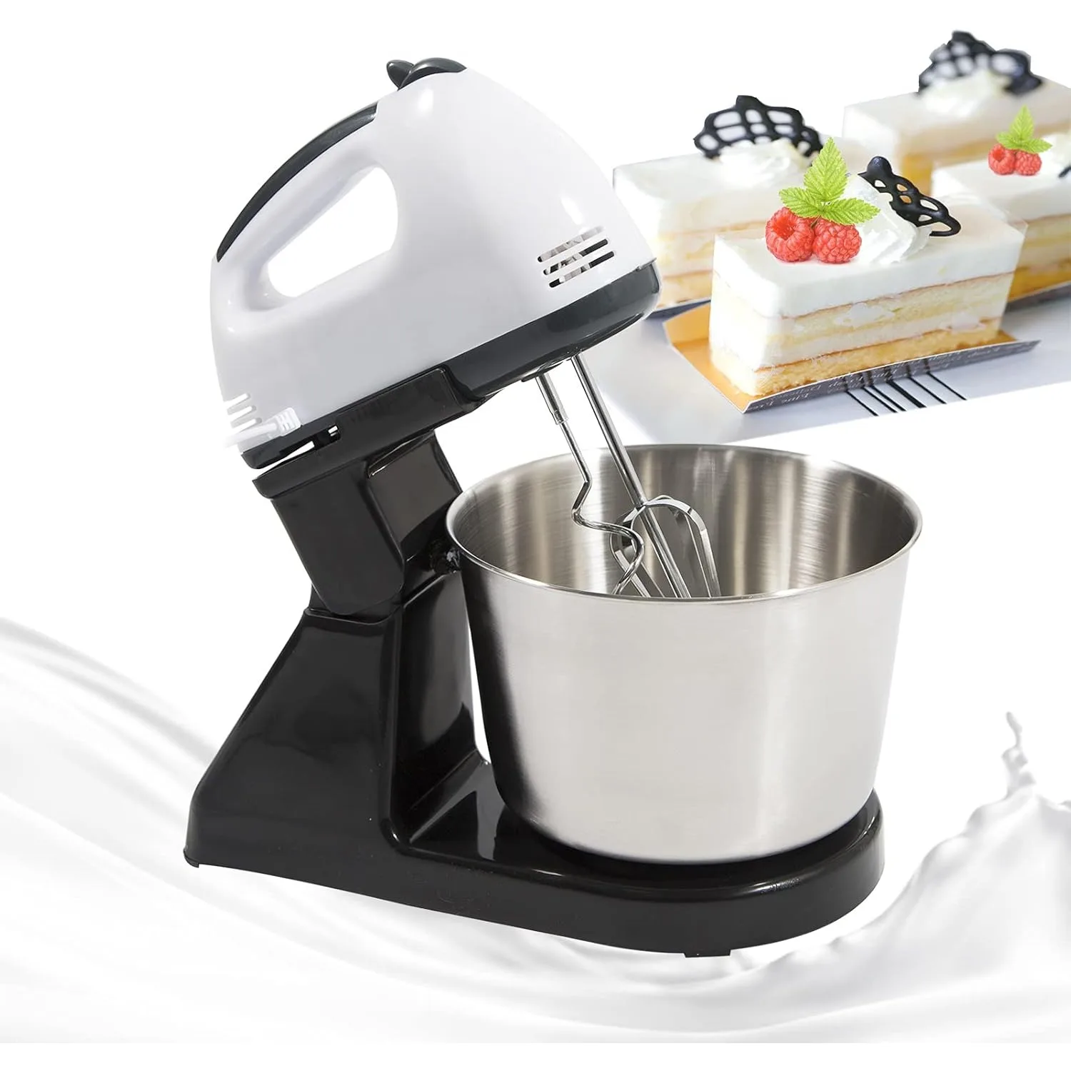 Hand Mixer, Kitchen Processor Knet Egg Kneader with Stainless Steel ...