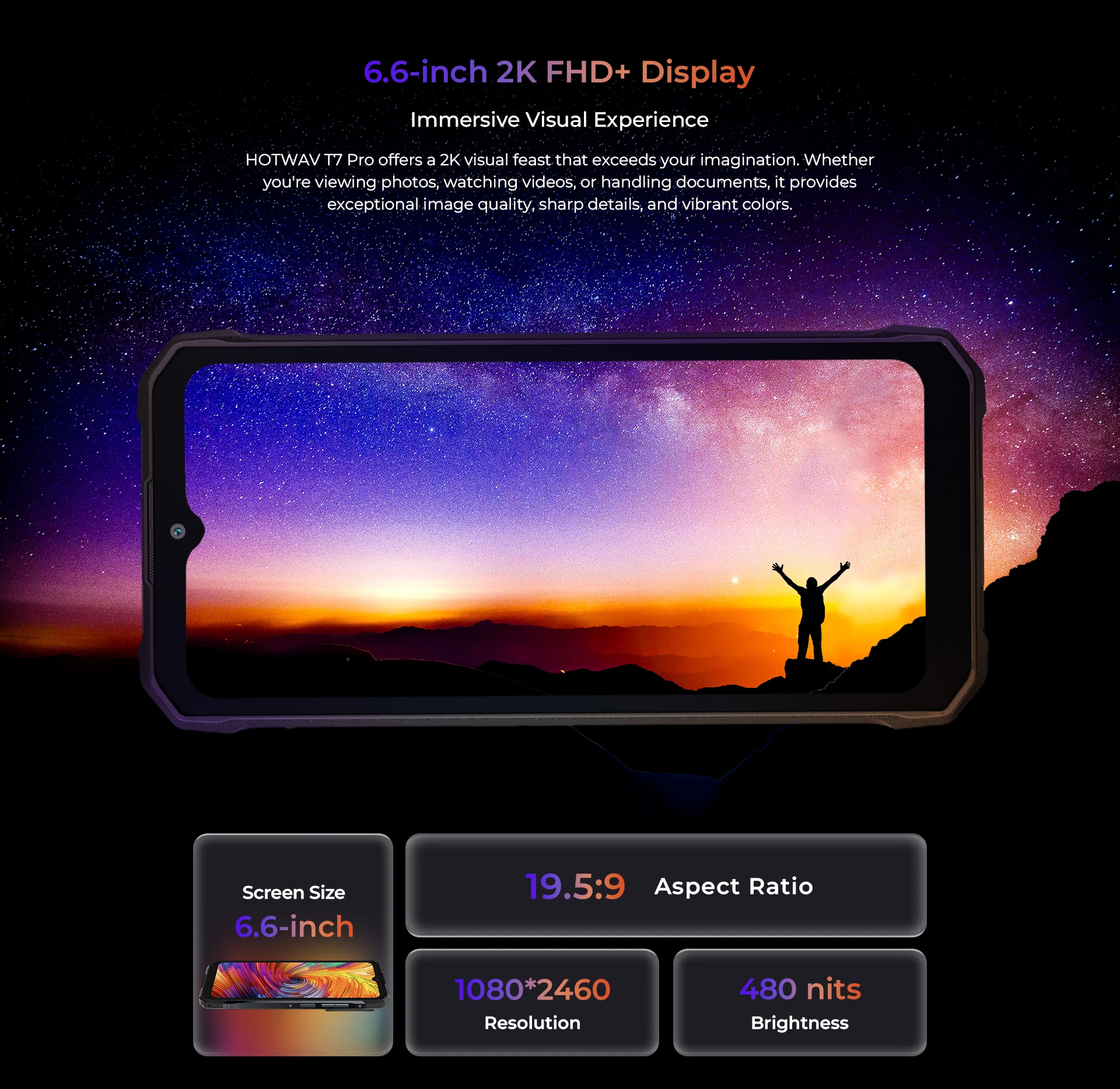 HOTWAV T7 Pro 12 (6 + 6) ГБ, 256 ГБ, прочная 6,6-дюймовая камера FHD ...