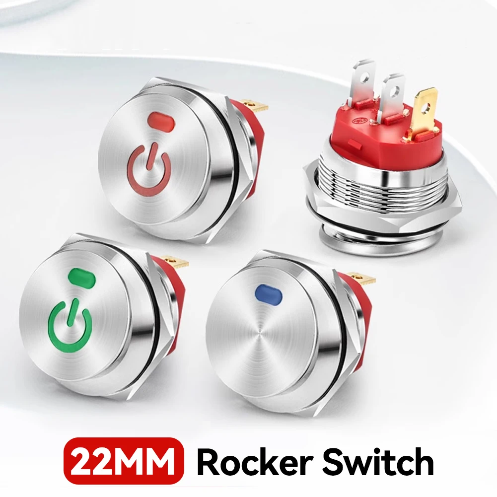 12V-24V 20A Car 22mm Switches Button Round Shape Rocker Switch ...