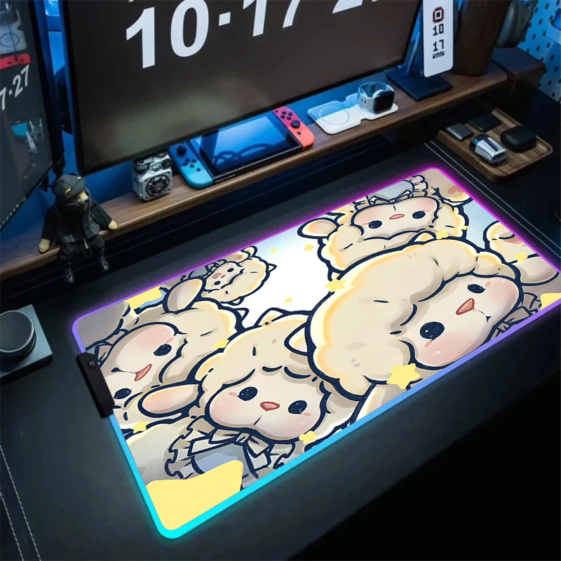 Cute-Rabbit-Animal-Rgb-Mouse-Pad-Kawaii-Desk-Mat-Office-Accessories-LED ...