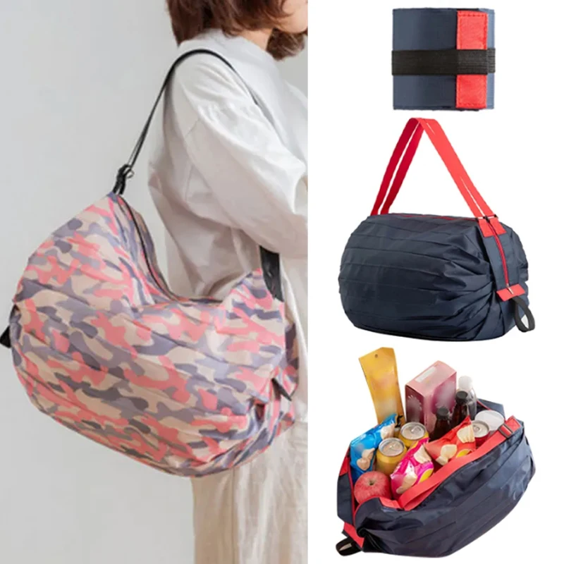 Compact Foldable Reusable Bag (Pink camouflage)