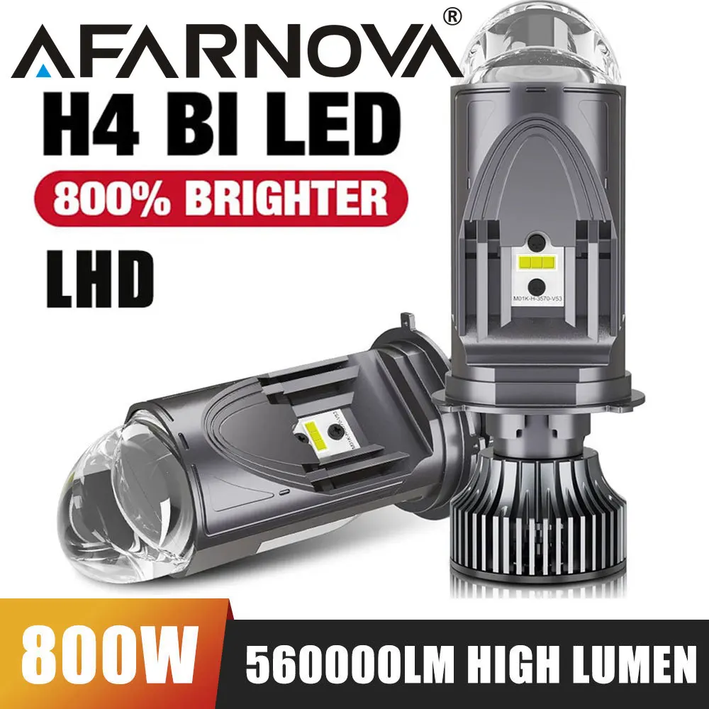 Afarnova-800W-560000LM-H4-Mini-Projector-Bulb-Len-Bi-LED-H4-Canbus-Auto ...