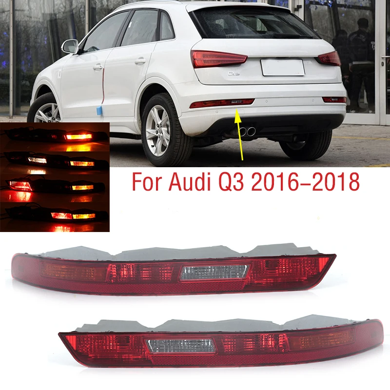For-Audi-Q3-2016-2017-2018-Car-Rear-Bumper-Brake-Light-Tail-Warming ...