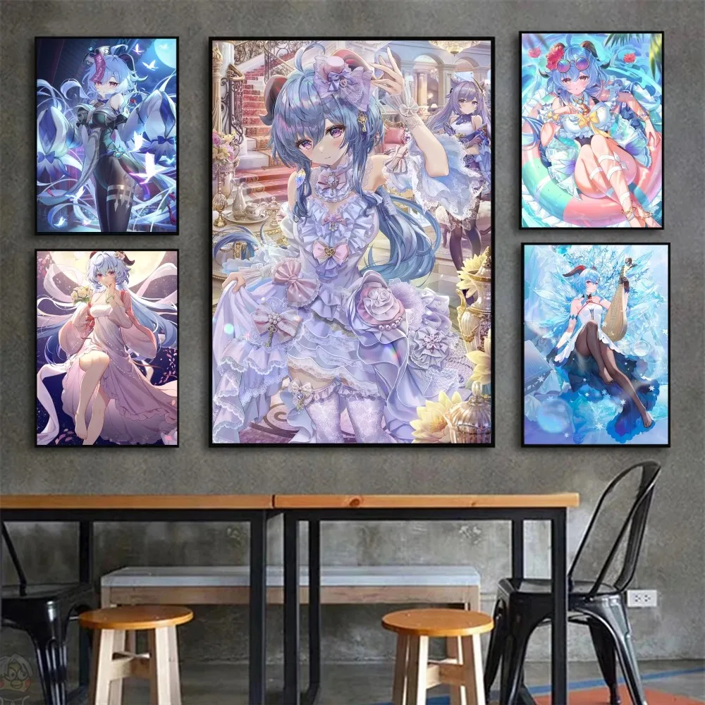 Game-Genshin-Impact-Accounts-Ganyu-Poster-Stickers-Art-Wall-Murals ...