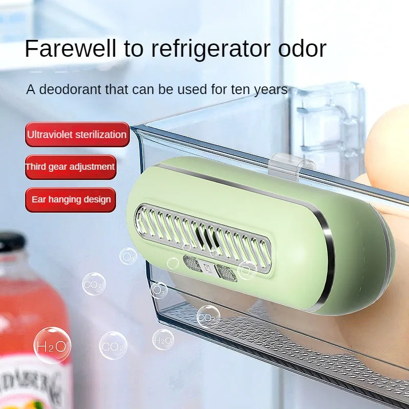 냉장고 탈취제, C타입 충전식, 재사용 가능, 냉장고 냄새 오존 공기 청정기, 냉장고, 자동차, 옷장용