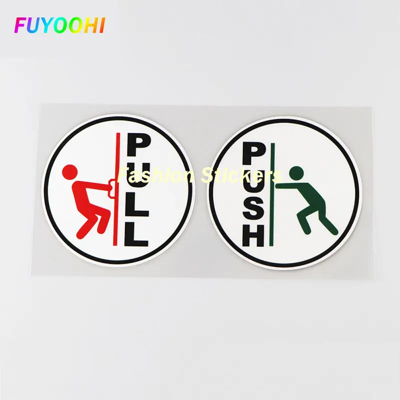 FUYOOHI Play Stickers PULL PUSH Vinyl Car Sticker Glass Door Shop ...