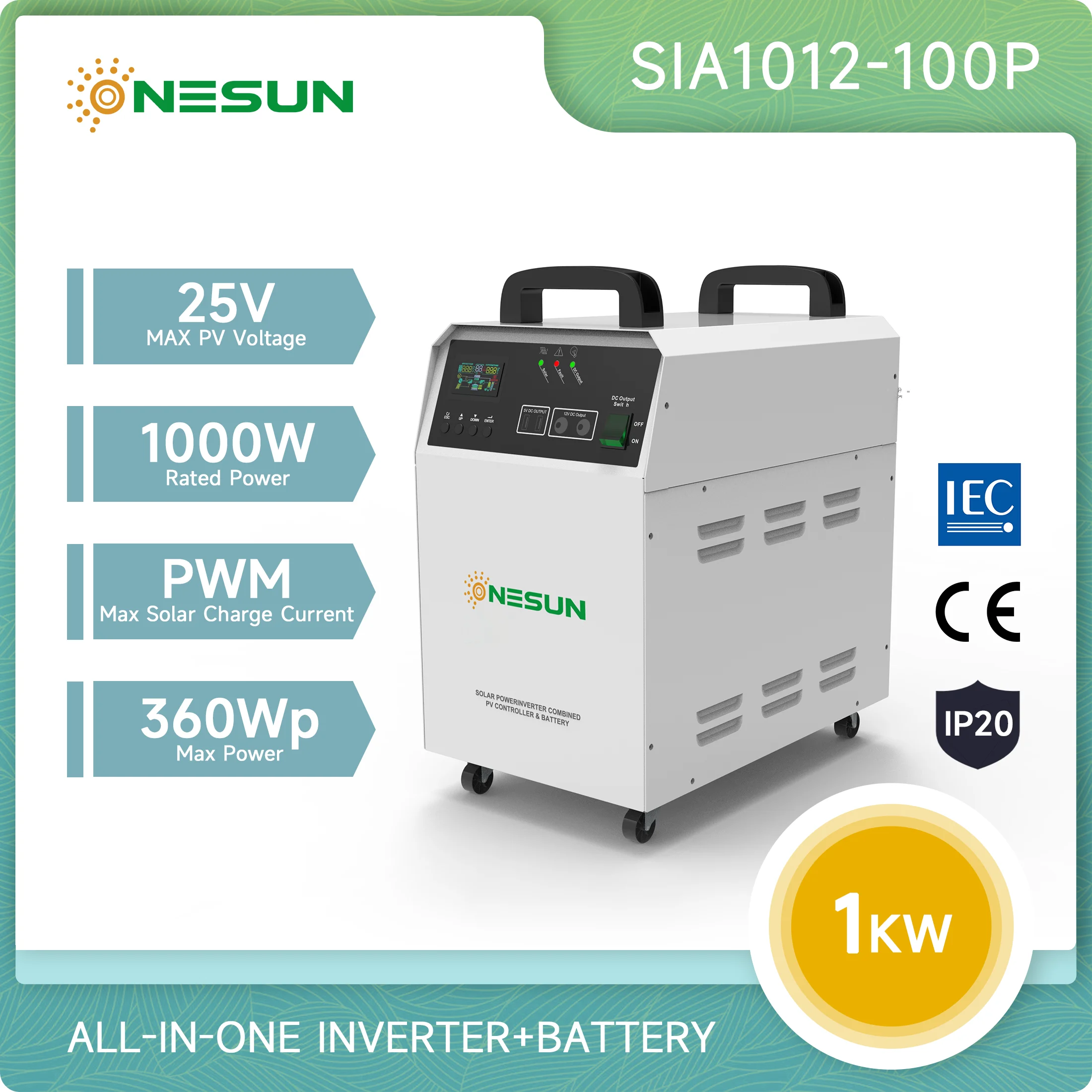 All-in-one 1000W Solar Charging Energy Storage Battery System 100AH ...