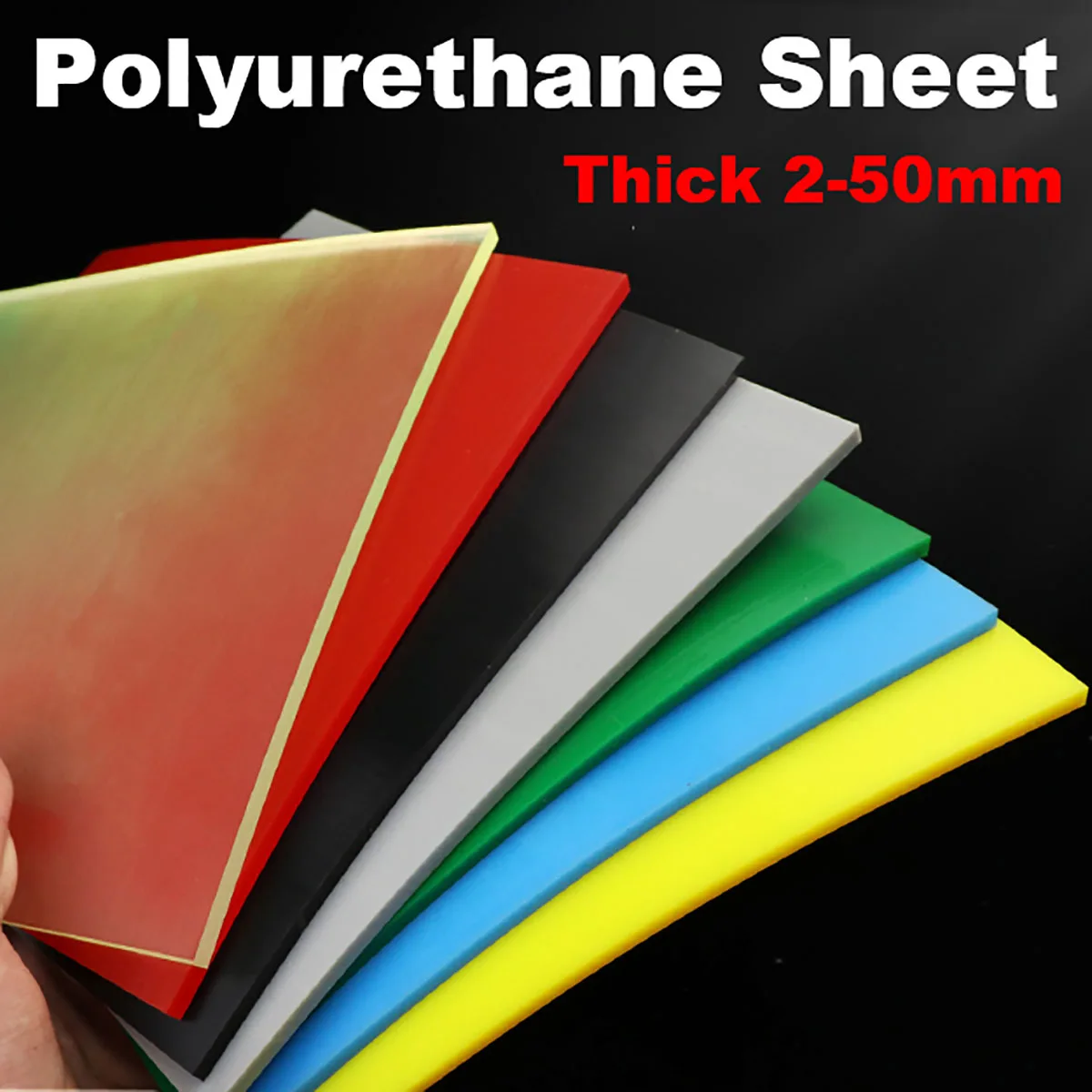 Thick 2-50mm PU Polyurethane Sheet Green Red Black Elastic Rubber Board ...