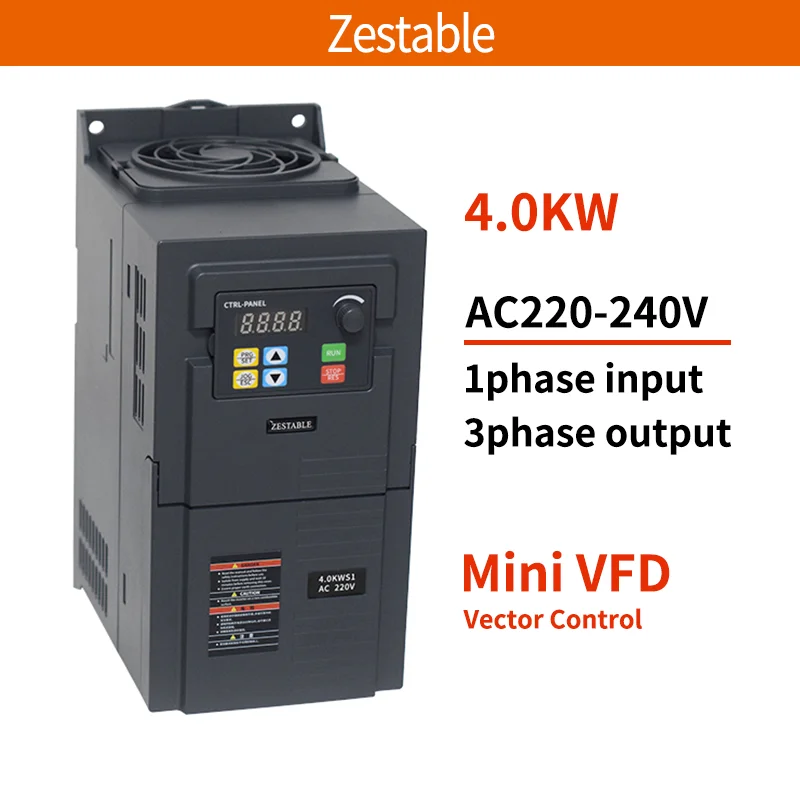 Conversor De Freqüência Do Motor AC VFD ZA280, Velocidade Variável, 4kW, 5HP, Melhor Venda