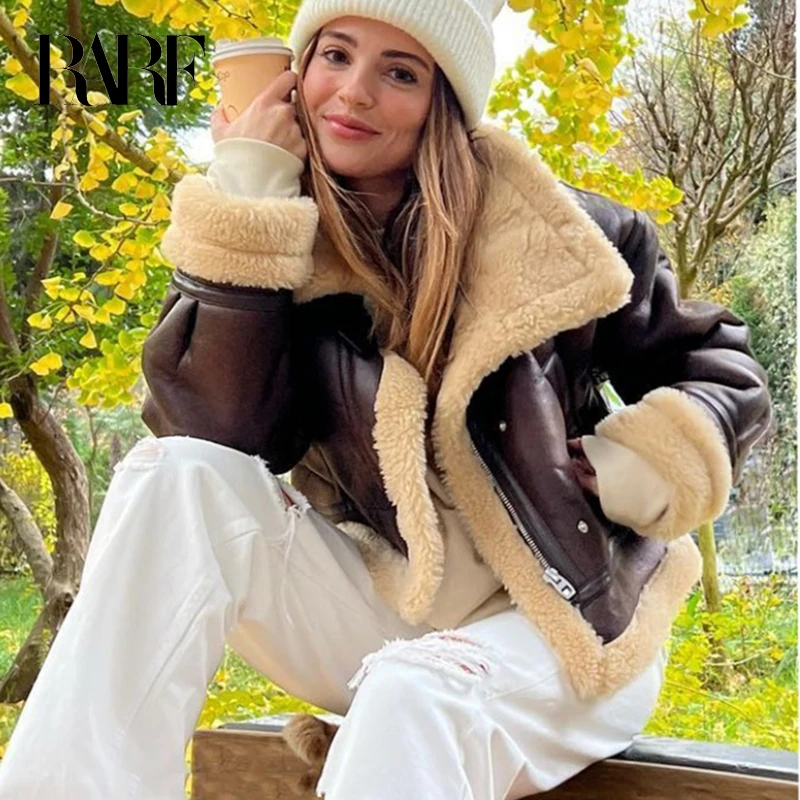 RARF-2024-New-Autumn-Winter-Women-Faux-Lamb-Fur-Short-Jacket-Vintage ...