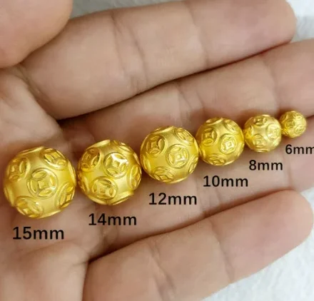 999 real gold beads 24k pure gold ball gold charms fine gold coins ...