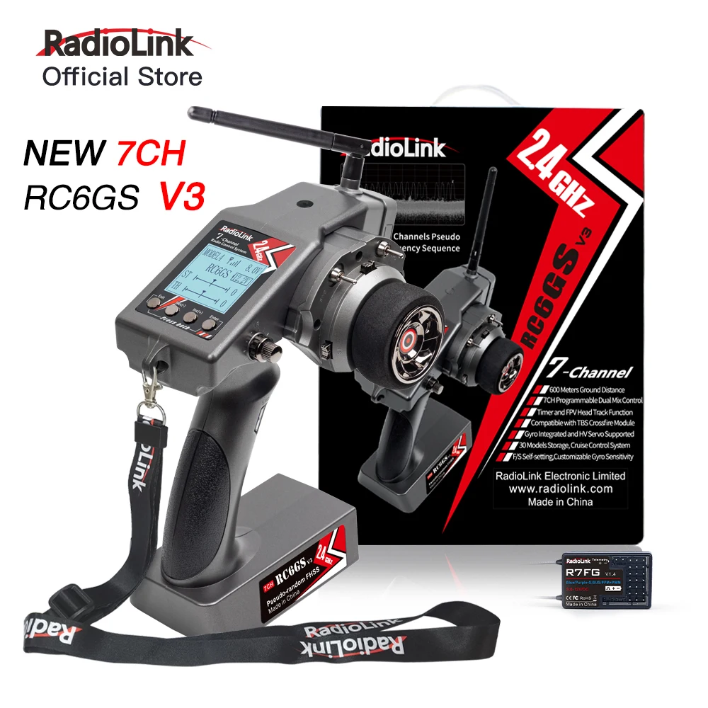 Radiolink Rc6gs V3 2.4g 7 Channel Radio Transmitter With R7fg Receiver ...