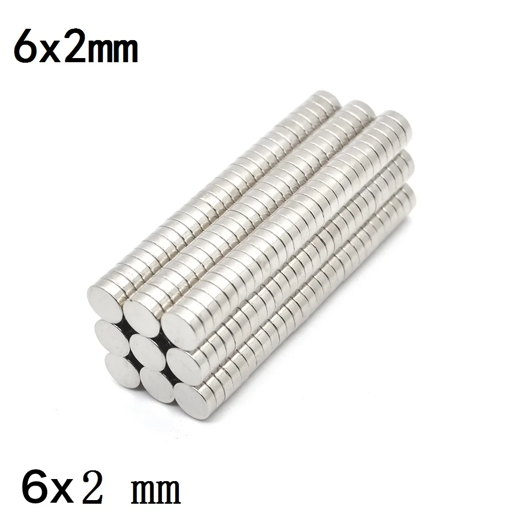 20/50/1000/500Pcs 6x2mm Round NdFeB Neodymium Magnet N35 Super Powerful ...