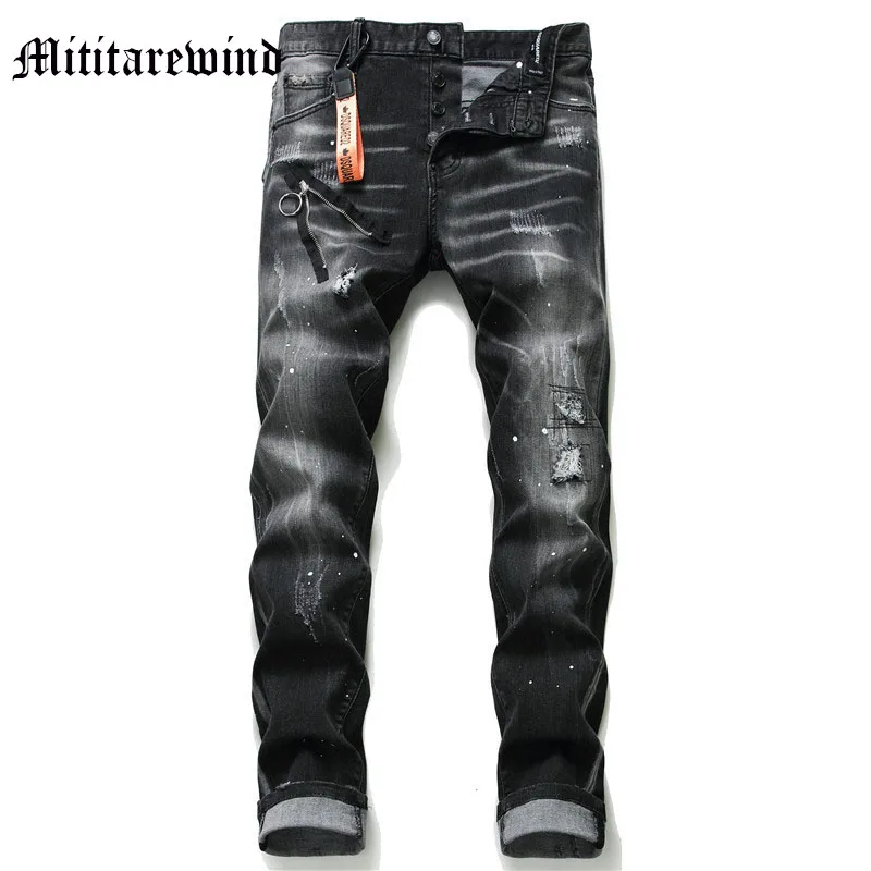 Four-Seasons-Splash-Ink-Ripped-Hole-Wild-Fashion-Men-Pants-Zipper ...